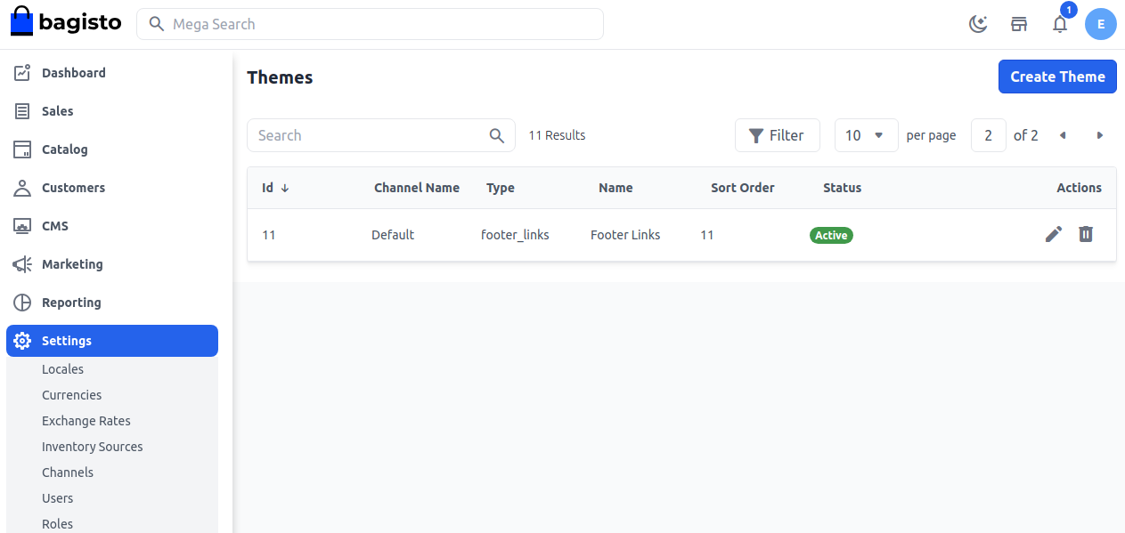 Themes | Bagisto User Documentation
